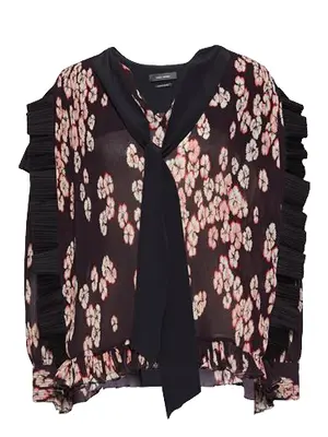 Isabel Marant Floral-print Crepe Top - Black