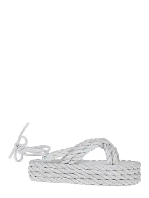 Valentino Garavani Leather Flatform Sandals White