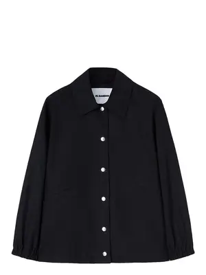 JIL SANDER Logo-print Shirt Jacket - Black