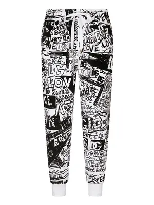 Dolce & Gabbana Graphic-print Track Pants - White