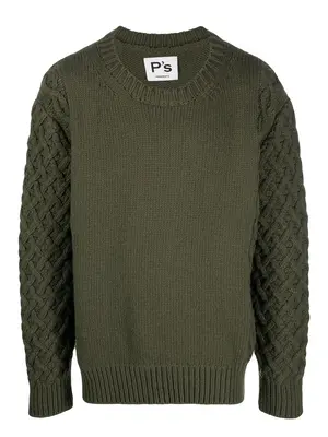 PRESIDENT’S President's Cable-knit Crew Neck Jumper - Green