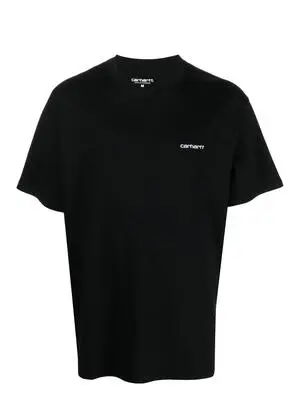 Carhartt Work In Progress Embroidered-logo Detail T-shirt - Black