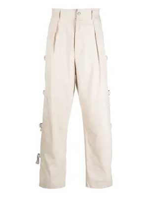 MARANT Pleated Straight-leg Trousers - Neutrals