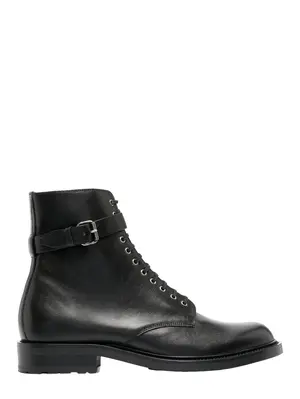 Saint Laurent 20mm Army Buckle Boots - Black