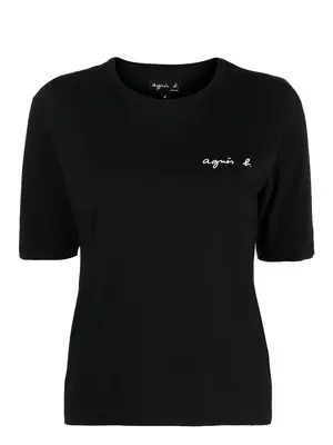 AGNÈS B. Logo-print Cotton T-shirt - Black
