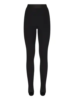 Dolce & Gabbana Technical Jersey Leggings With Branded Elastic - Black