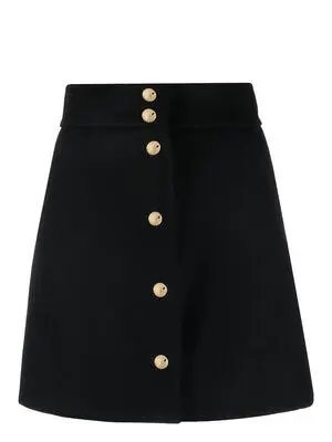Red Valentino A-line Buttoned Skirt - Black