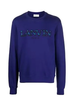 LANVIN Embroidered Logo Sweatshirt - Blue