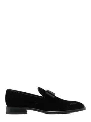 Dsquared2 Almond-toe Bow-detail Loafers - Black