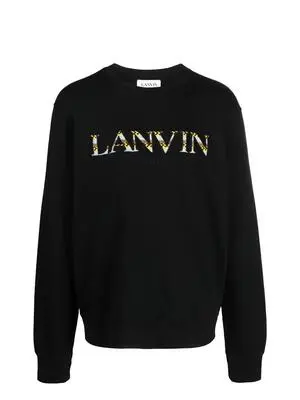 LANVIN Embroidered-logo Sweatshirt - Black