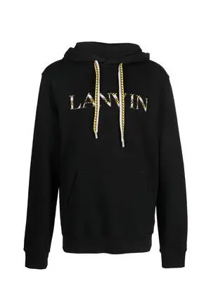 LANVIN Embroidered Logo Hoodie - Black