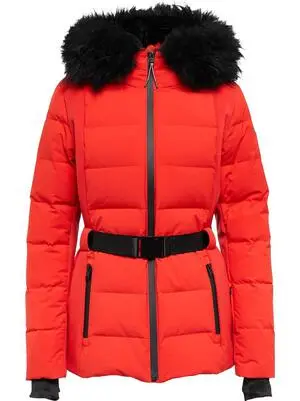 YVES SALOMON Shearling-trimmed Down Ski Jacket - Red