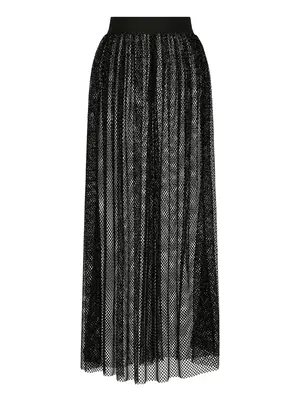 Dolce & Gabbana Rhinestone-embellished Maxi Skirt - Black