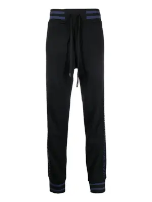 Versace Logo-stripe Track Pants - Black