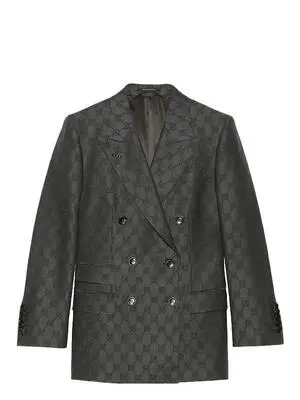 Gucci Gg Wool Jacquard Jacket - Grey