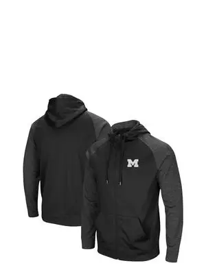 COLOSSEUM Michigan Wolverines Raglan Full-zip Hoodie - Black