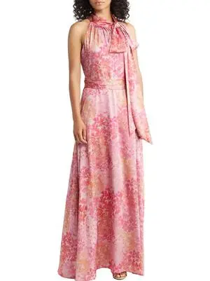 Sachin & Babi Kayla Halter Gown - Pastel Hydrangea
