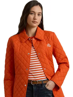 Ralph Lauren Ralph Lauren Diamond-Quilted Jacket Orange Lily
