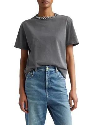 GOLDEN GOOSE Golden Goose Crystal Embellished T-Shirt Anthracite
