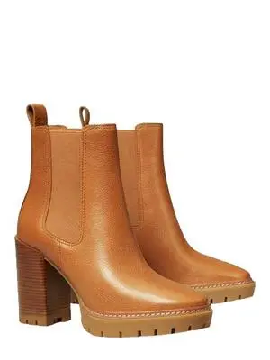 Tory Burch Chelsea 70mm Lug Bootie - Toasted Caramel