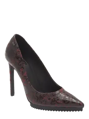 Dkny DKNY Carisa Pointed-Toe Pump Bordeaux Cracked Leather