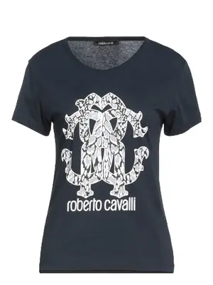 Roberto Cavalli ROBERTO CAVALLI Logo-Print T-Shirt Blue