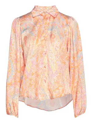 TOY G. Floral Print Satin Shirt - Orange