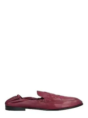 Dolce & Gabbana Dark Calfskin Loafers - Red