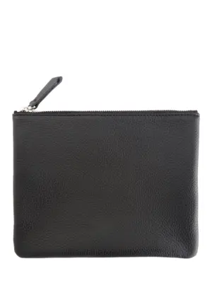 ROYCE NEW YORK Personalized Leather Travel Pouch Black- Gold Foil