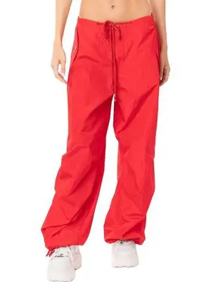 EDIKTED EDIKTED Rian Nylon Cargo Pants Red