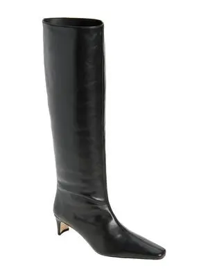 Staud Wally Knee High Boots - Black Leather