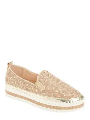 AZALEA WANG AZALEA WANG Rhinestone Sneakers Rose Gold