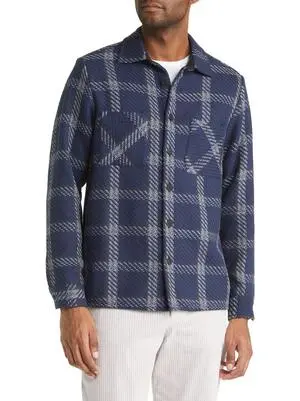WAX LONDON Whiting Plaid Jacket Navy/grey