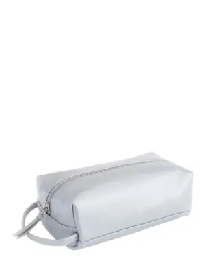 ROYCE NEW YORK Personalized Leather Toiletry Bag - Silvereboss