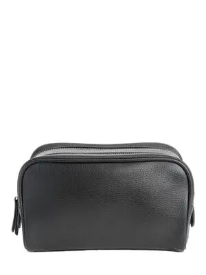ROYCE NEW YORK Personalized Leather Toiletry Bag Black- Deboss