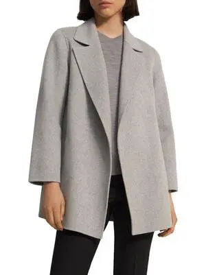 Theory Clairene Wool & Cashmere Jacket - Melange Grey - Qd0