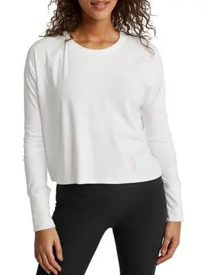 Beyond Yoga Featherweight Long Sleeve T-shirt - Cloud White
