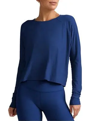 Beyond Yoga Featherweight Long Sleeve T-shirt - Marine Blue Heather
