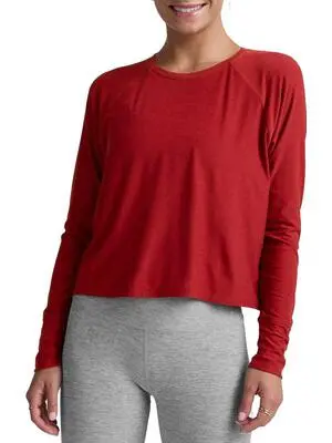 Beyond Yoga Featherweight Long Sleeve T-shirt - Ruby Rush Heather