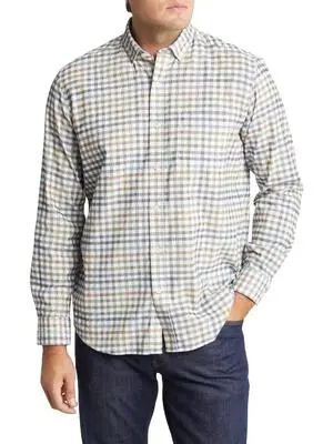 Johnston & Murphy Plaid Corduroy Button-up Shirt - Ivory