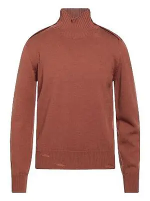 PAOLO PECORA Turtleneck Virgin Wool Sweater - Brown