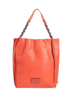 MARC ELLIS Leather Handbag With Brand Logo Orange