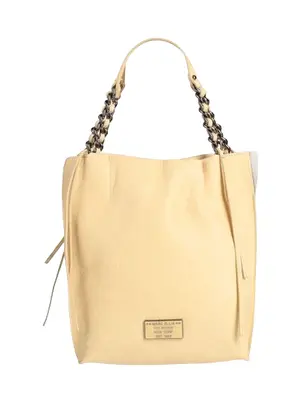 MARC ELLIS Leather Handbag With Brand Logo Yellow