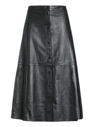 MUUBAA MUUBAA Midi Sheepskin Skirt Black