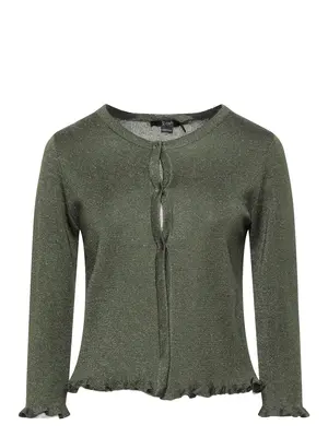 SEVENTY VENEZIA Knitted Lamé Cardigan Military Green