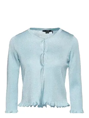 SEVENTY VENEZIA Knitted Lamé Cardigan Sky Blue