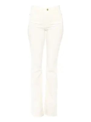 MANILA GRACE Flared Jeans In Stretch Denim White