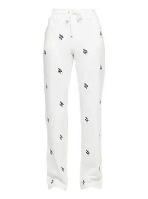 Red Valentino Wide-leg Fleece Pants - White