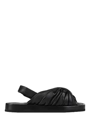 STRATEGIA Leather Slingback Sandals - Black