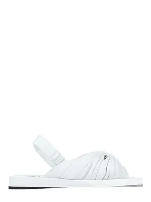 STRATEGIA Leather Slingback Sandals White